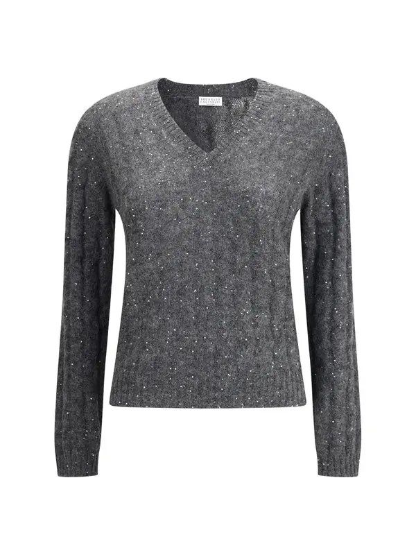 Brunello Cucinelli Cable Knit Sweater - Grey