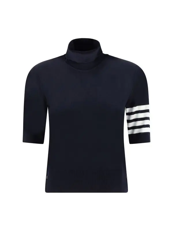 Thom Browne Virgin Wool Turtleneck Sweater - Blue