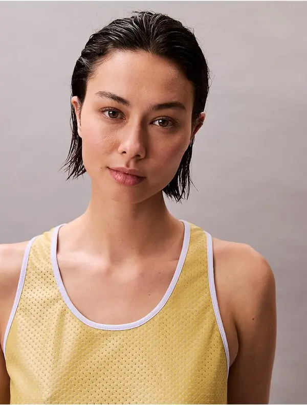 Calvin Klein Mesh Tank Top - Pale Lime Yellow