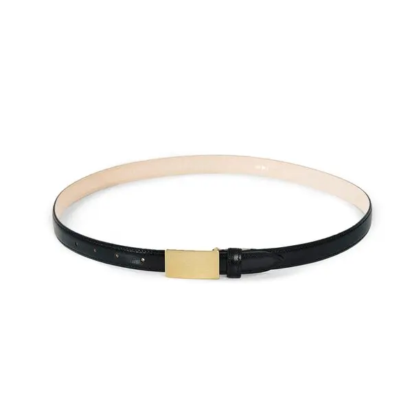 DEHANCHE Signet Leather Belt - Black,brushed Gold