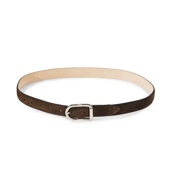 DEHANCHE Mija Suede Belt - Chocolate,silver