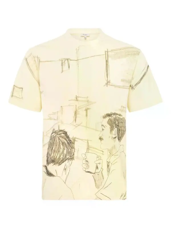 JW Anderson Café Scene T-shirt - Yellow