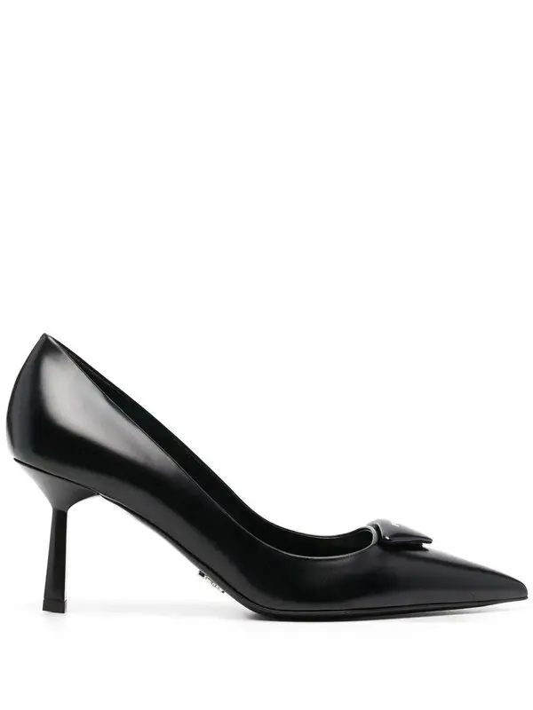 Prada Logo-plaque Pointed-toe Pumps