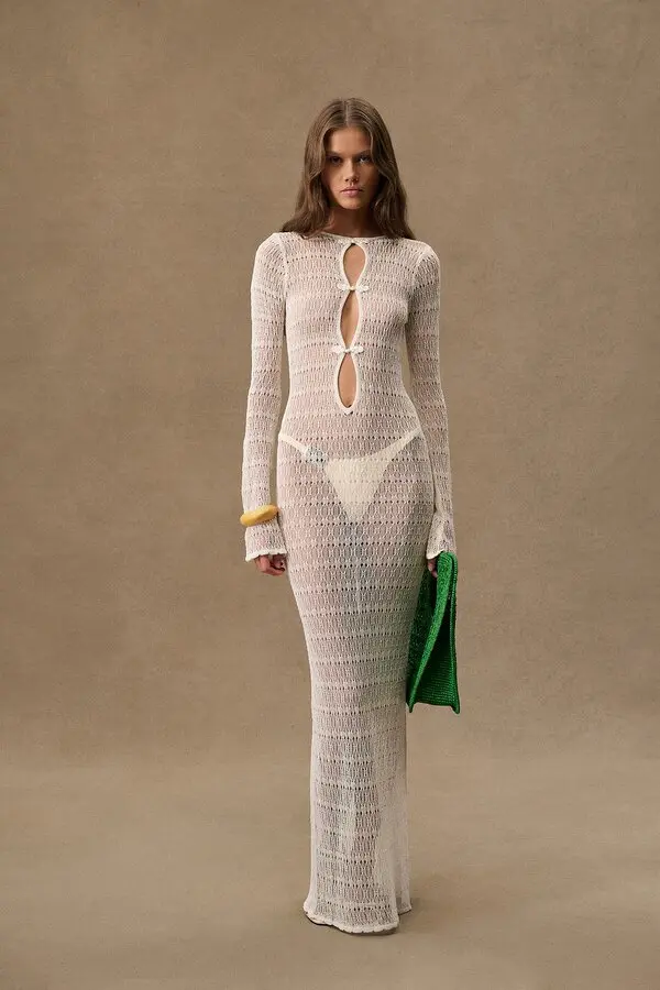 SAME Keyhole Crochet Dress