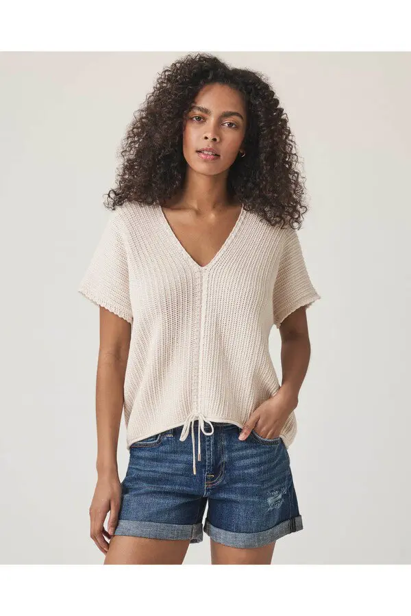 Splendid Horizon Sweater Poncho - Neutral
