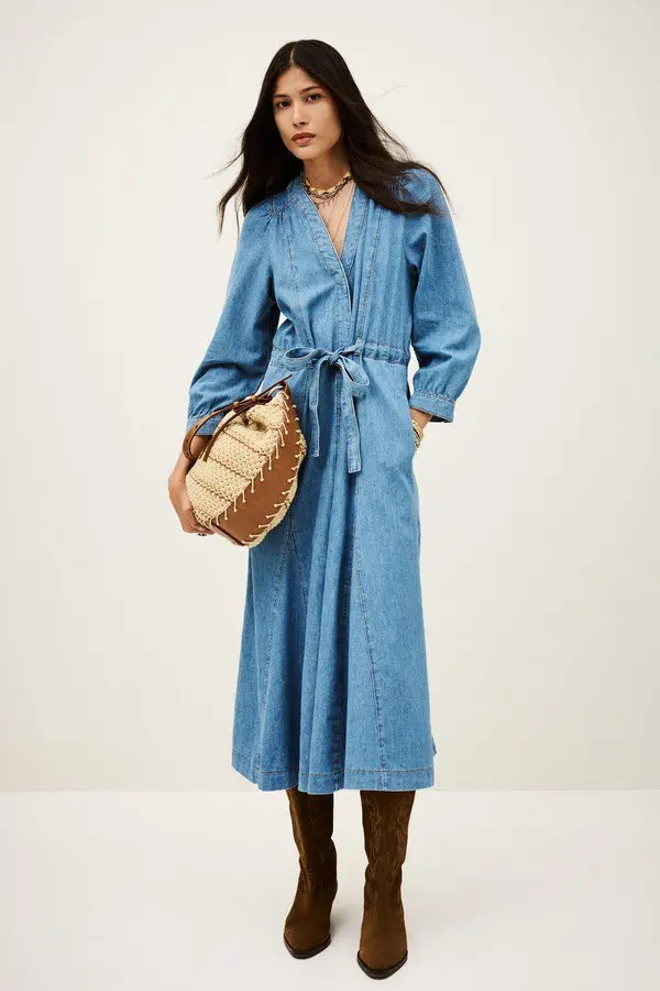 Ba&sh Lia Long-sleeve Dress - Blue