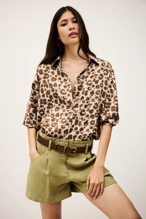 Ba&sh Billie Oversized Shirt - Brown / Neutral