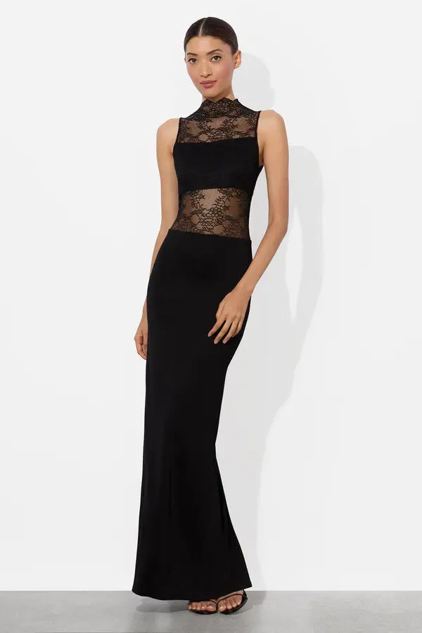 Alice + Olivia Nichol Lace Maxi Dress - Black