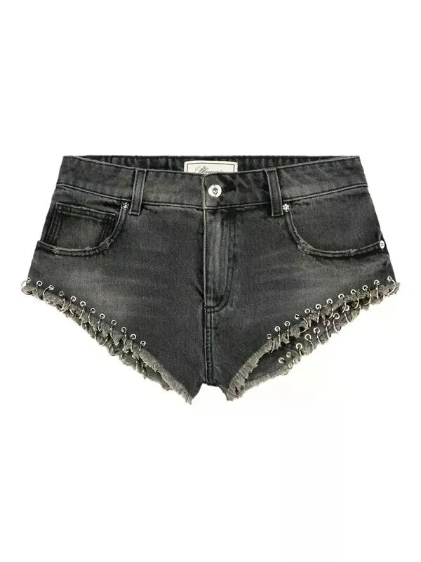 Blumarine Eyelet-detail Denim Shorts