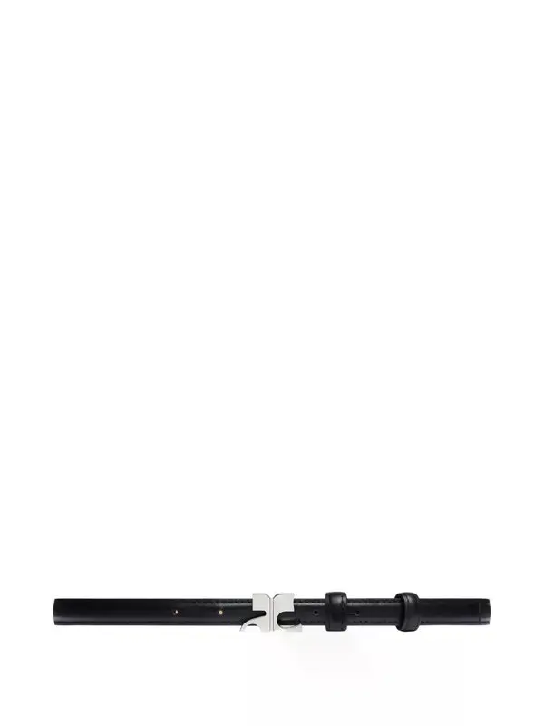 COURREGES Leather Buckle Belt - Black