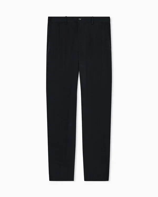 Giorgio Armani Canneté Cupro Flat-front Trousers