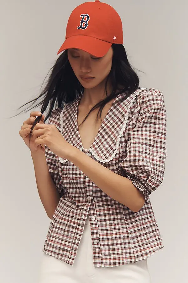 Maeve Collared Puff-sleeve Blouse