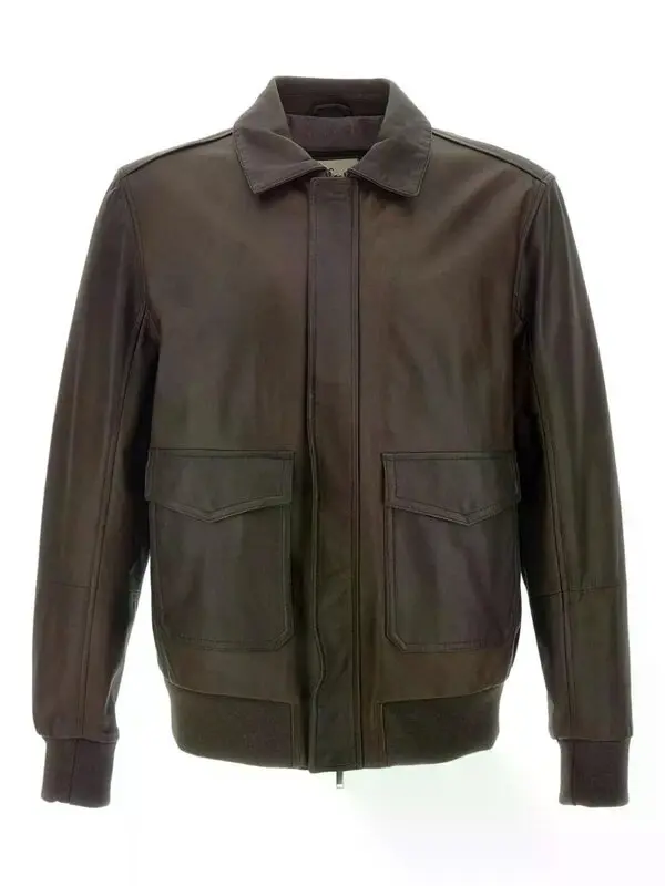 VOLFAGLI FIRENZE Leather Flap-pocket Jacket