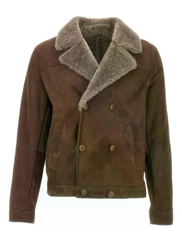 VOLFAGLI FIRENZE Double-breasted Suede Jacket