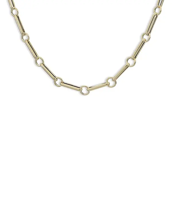 MOON & MEADOW 14k Yellow Bar & Circle Link Necklace