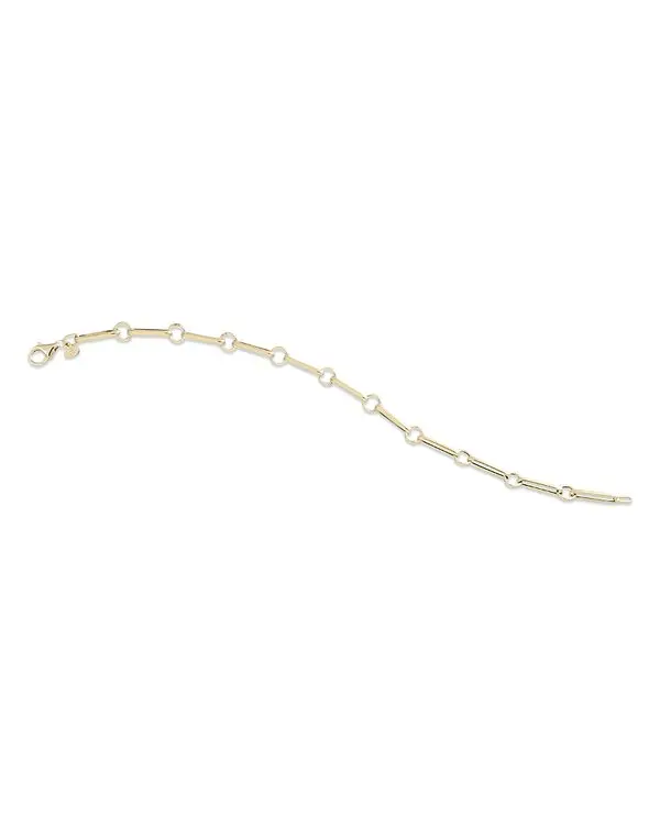 MOON & MEADOW 14k Yellow Bar And Circle Link Bracelet