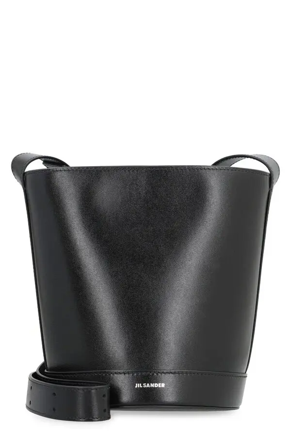 JIL SANDER Cannolo Leather Bucket Bag