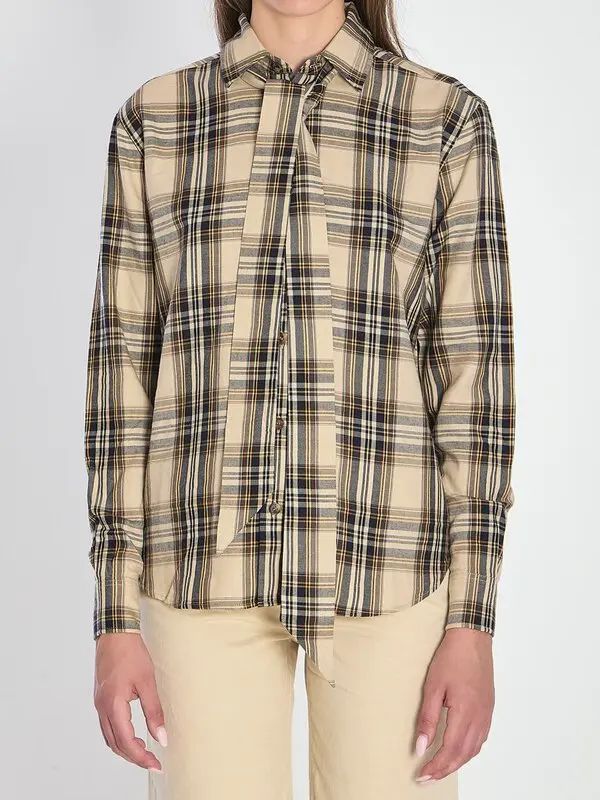 Saint Laurent Lavallière Cassandre Shirt - Beige