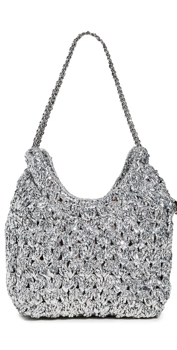 Tory Burch Fleming Woven Mini Hobo Bag