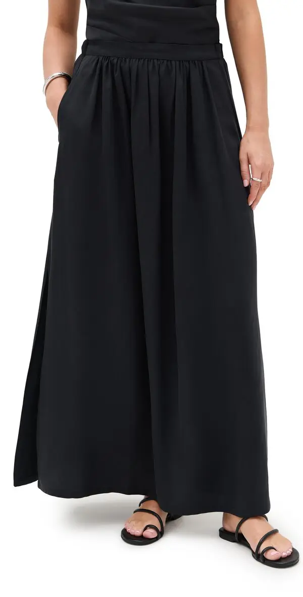 Lna Dania Pleated Sateen Skirt