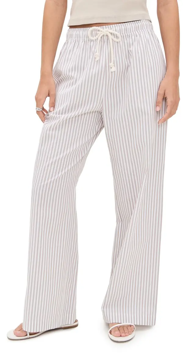 PERFECTWHITETEE Cotton Poplin Stripe Pants