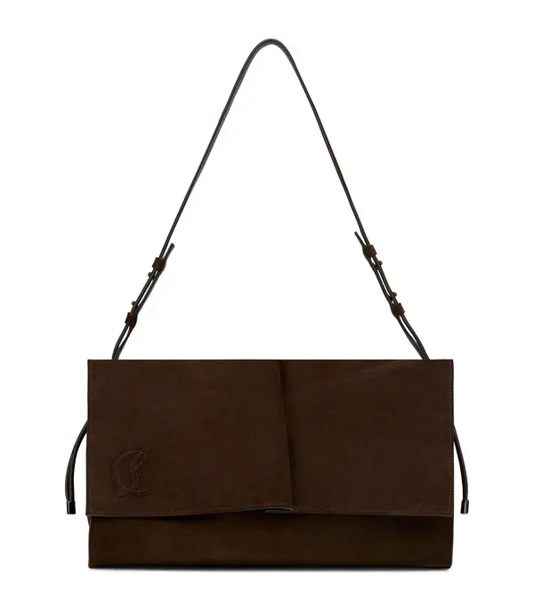 CHRISTIAN LOUBOUTIN Baggy Large Suede Shoulder Bag - Brown