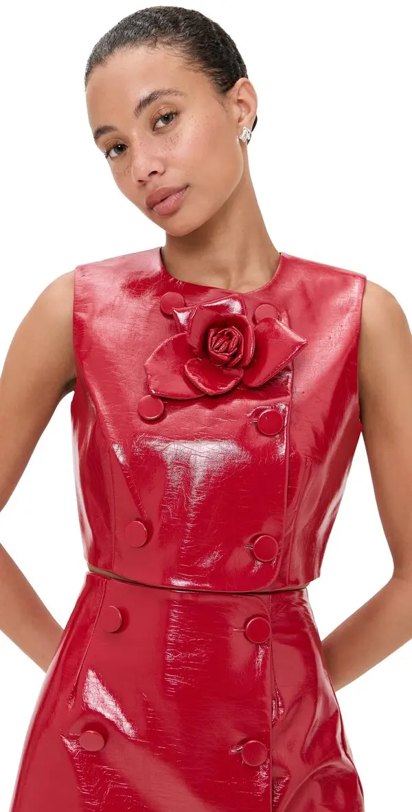 AKNVAS Edie Vegan Leather Top