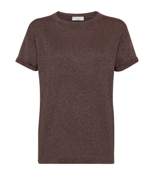 Brunello Cucinelli Cashmere-blend Knit T-shirt - Brown