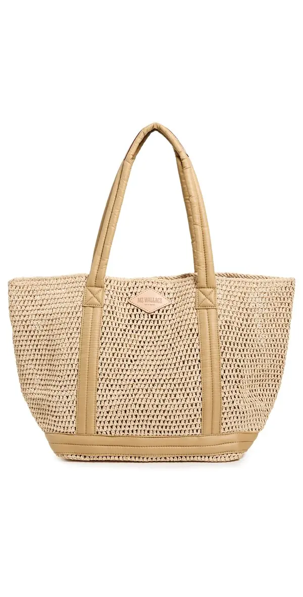 Mz Wallace Medium Crochet Tote - Crochet/camel