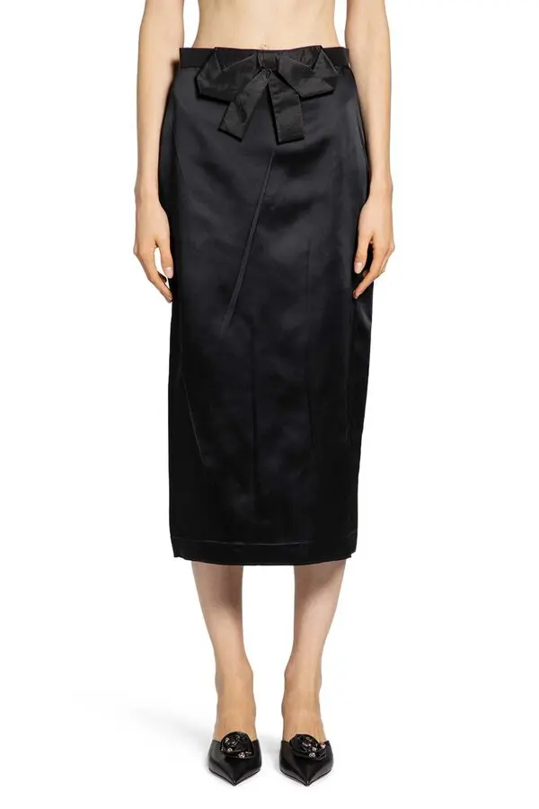 Valentino Garavani Lace And Satin Skirt - Black