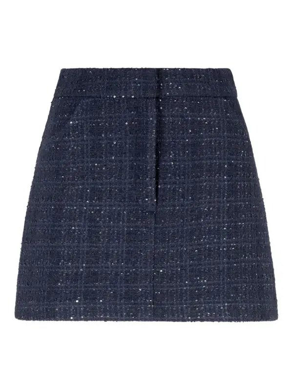 Emporio Armani Wool Blend Mini Skirt - Blue