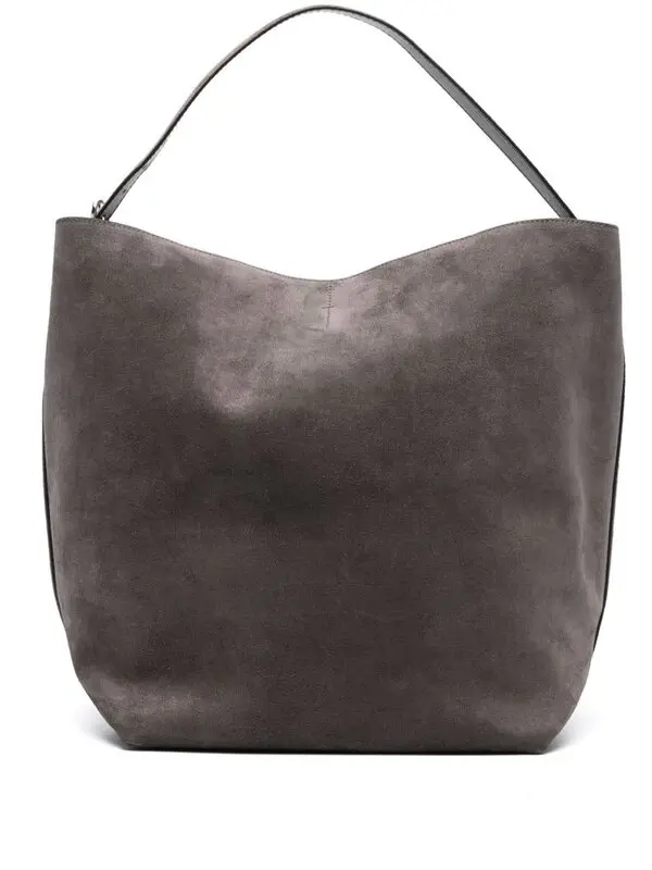TOTÊME Leather Belted Tote - Grey