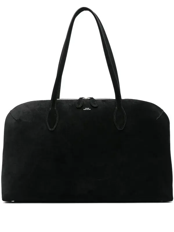 TOTÊME Suede Leather Tote Bag - Black