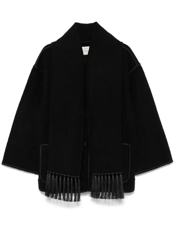 TOTÊME Embroidered Scarf Wool Jacket - Black