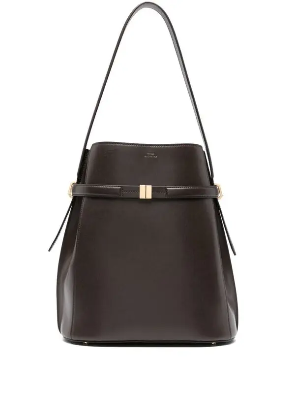 TOTÊME Leather Bucket Bag - Brown