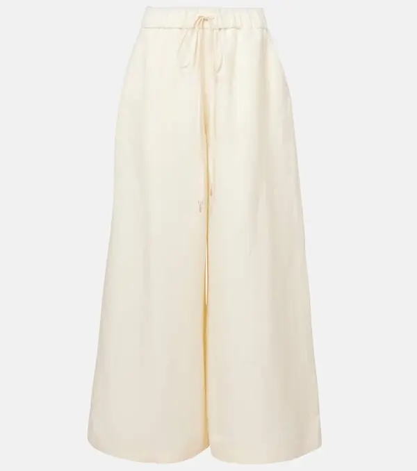 Gabriela Hearst Gelos Linen And Silk Wide-leg Pants
