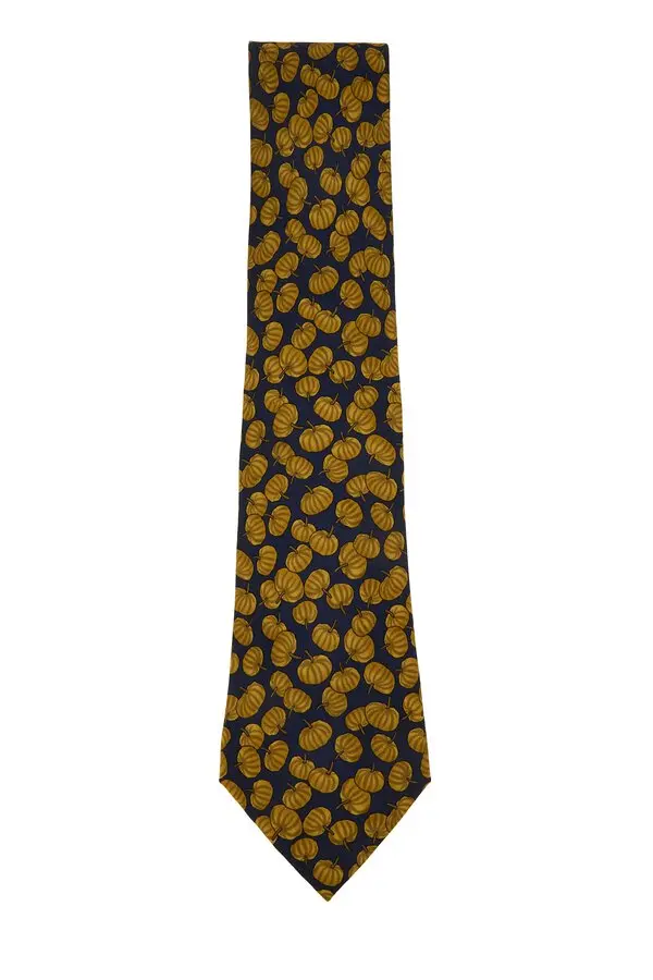 Hermès Pumpkin Print Standard Silk Tie