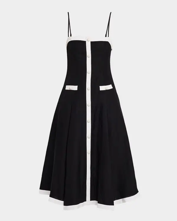 Simkhai Cordelia Button-front Midi Dress - Black Multi