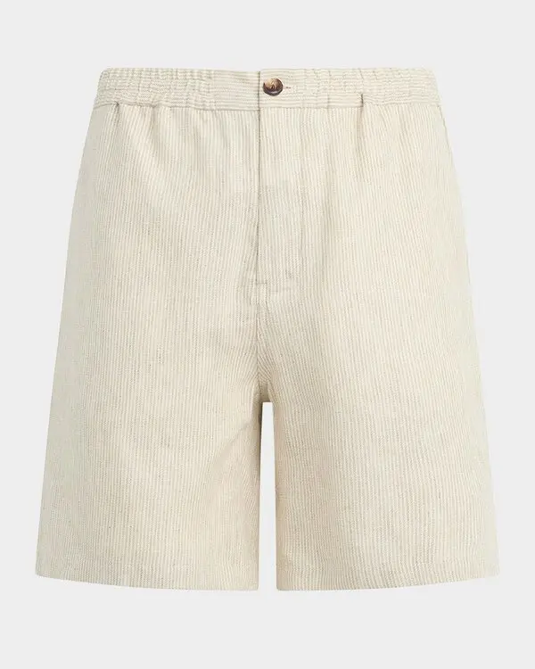 Joe's Jeans Clarkson Micro-stripe Linen Drawstring Shorts - Flax Stripe