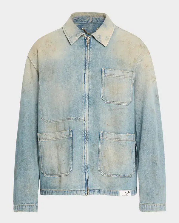 Golden Goose Distressed Full-zip Denim Jacket