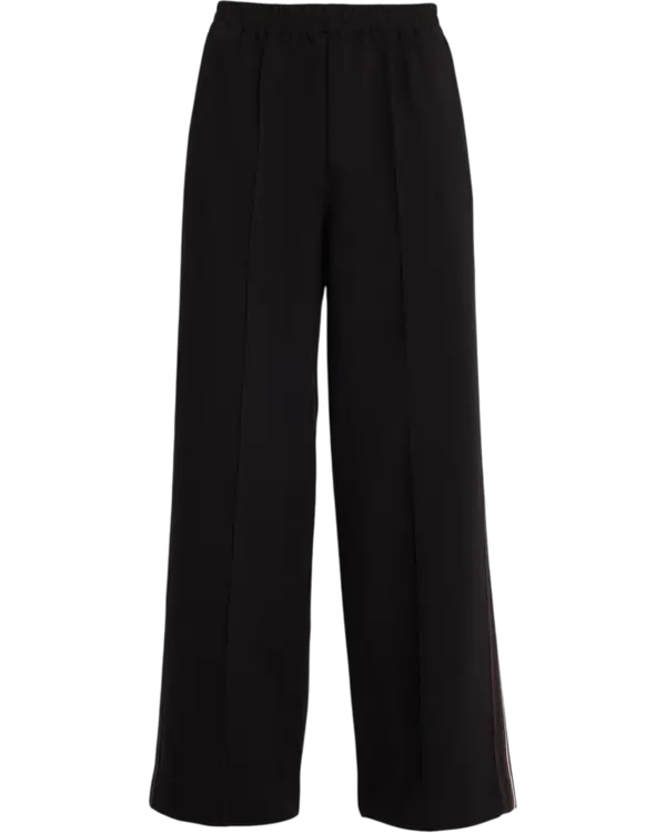 REISS Striped Wide-leg Knit Pants - Black