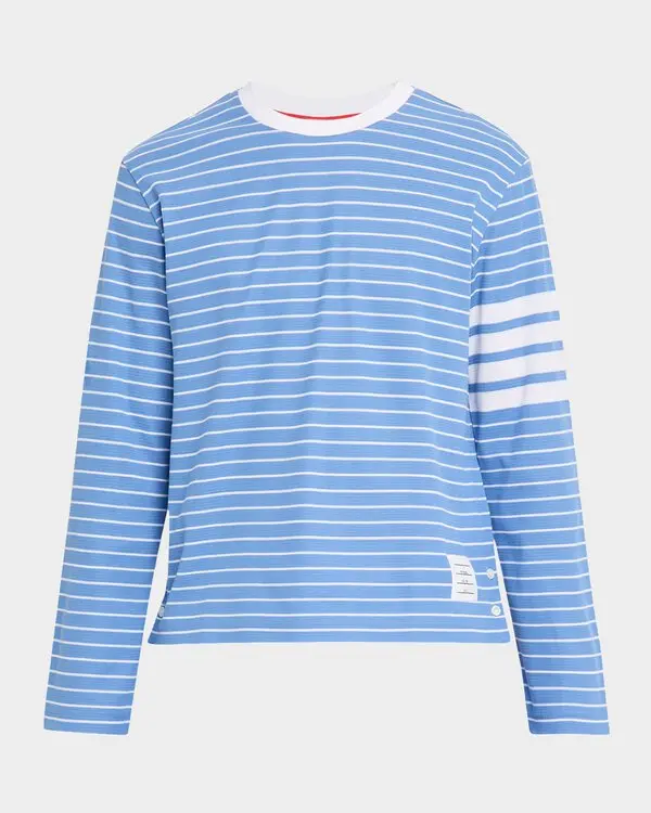 Thom Browne Cotton 4-bar Stripe Sleeve T-shirt