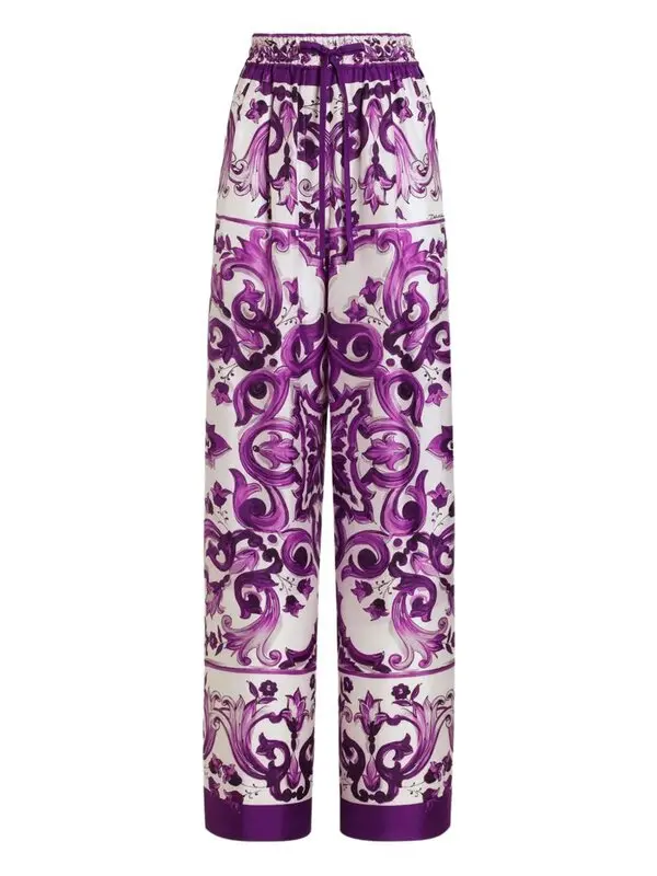 Dolce & Gabbana Silk Trousers - Multicolour