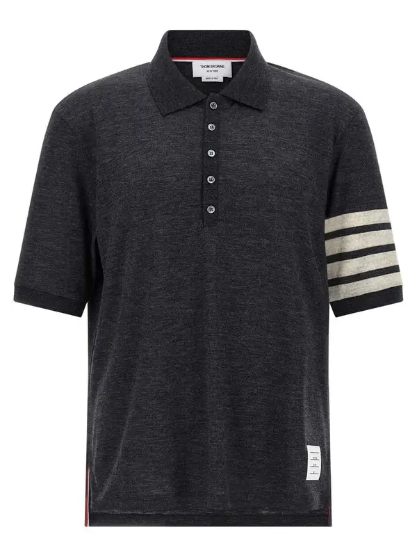 Thom Browne 4bar' Polo Shirt - Gray