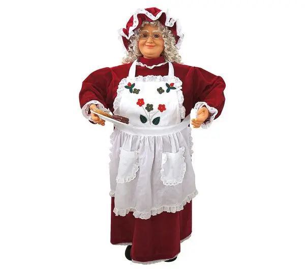 CHRISTMAS TIME 3-ft Music And Motion Baking Mrs . Claus