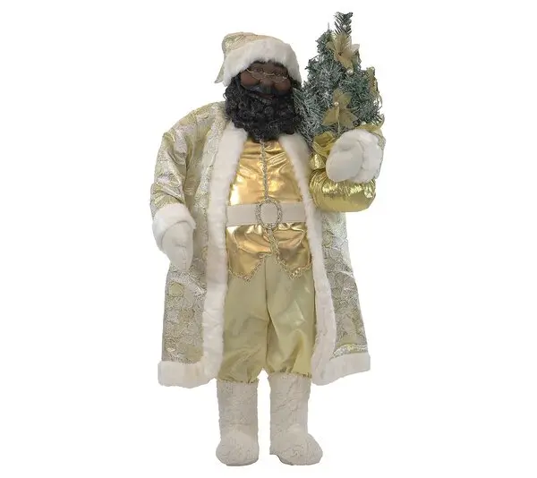 CHRISTMAS TIME 3-ft Music And Motion Black Sant A Claus