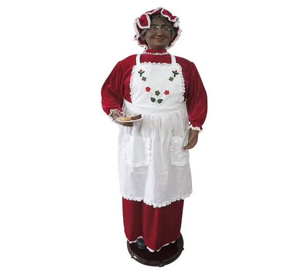 CHRISTMAS TIME 58-in. Black Dancing Mrs. Claus With Cookies
