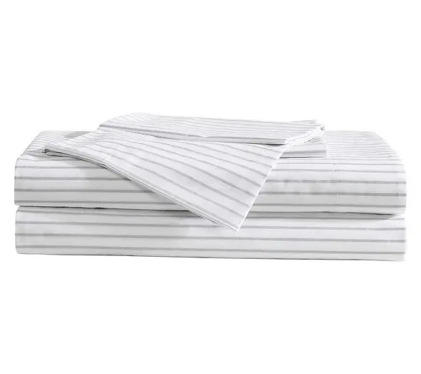 Eddie Bauer Arden Stripe Grey-white King Sheet Et