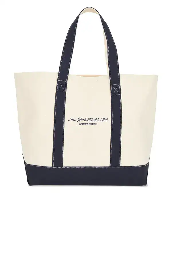 SPORTY & RICH New York Health Club Tote Bag - Natural