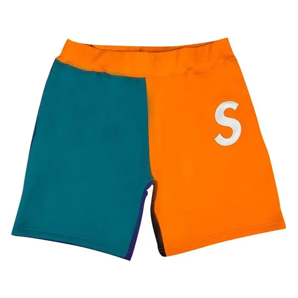 Supreme Logo Colorblocked Sweatshort - Orange